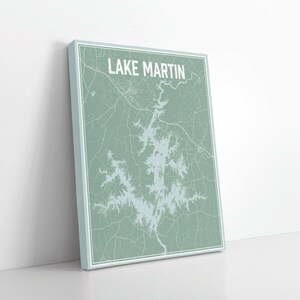 Lake Martin Alabama Street Map Print | Lake Martin Magnetic Poster ...