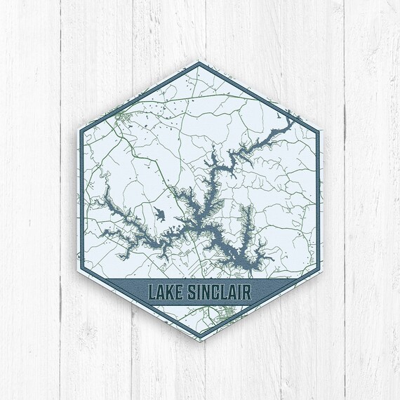 Lake Sinclair Georgia Print Lake Sinclair Canvas Blue Lake | Etsy