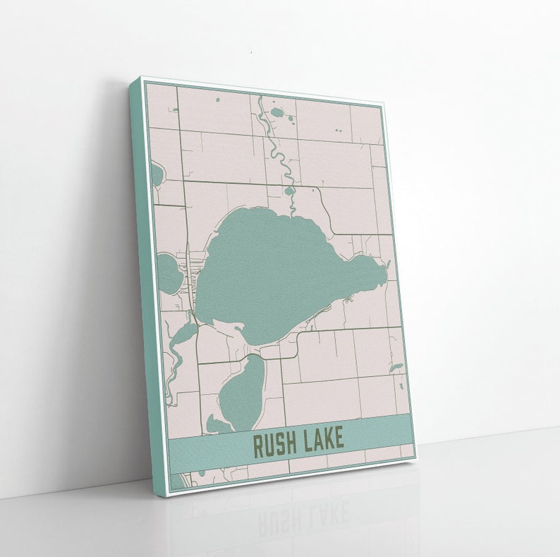 Rush Lake Minnesota Map Print Rush Lake Magnetic Poster | Etsy