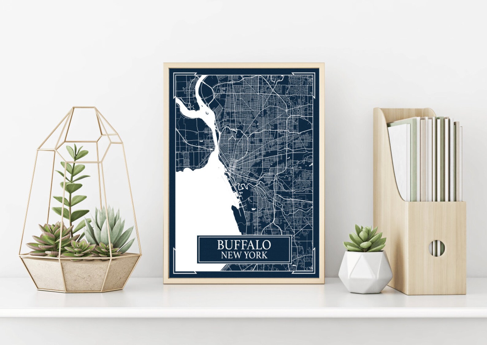 Buffalo New York Blueprint Street Map Hanging Canvas Map of - Etsy