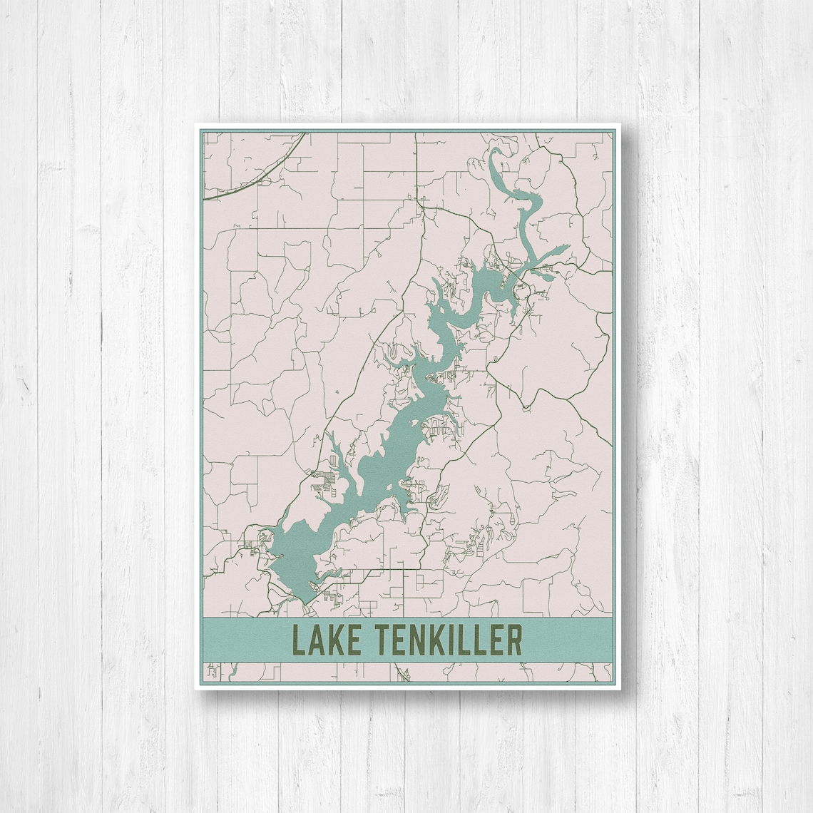 Lake Tenkiller Oklahoma Street Map Print Lake Tenkiller - Etsy