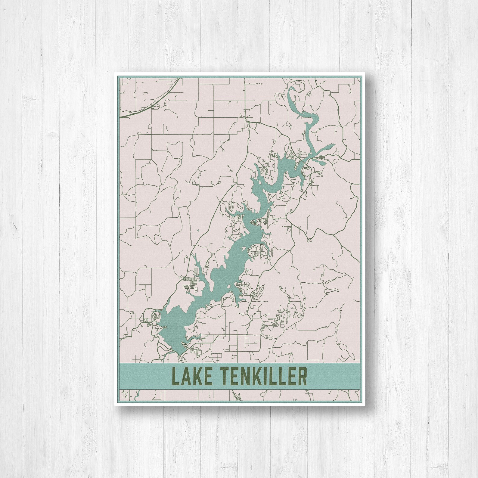 Lake Tenkiller Oklahoma Street Map Print Lake Tenkiller - Etsy