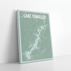 Lake Tenkiller Oklahoma Street Map Print | Lake Tenkiller Magnetic ...