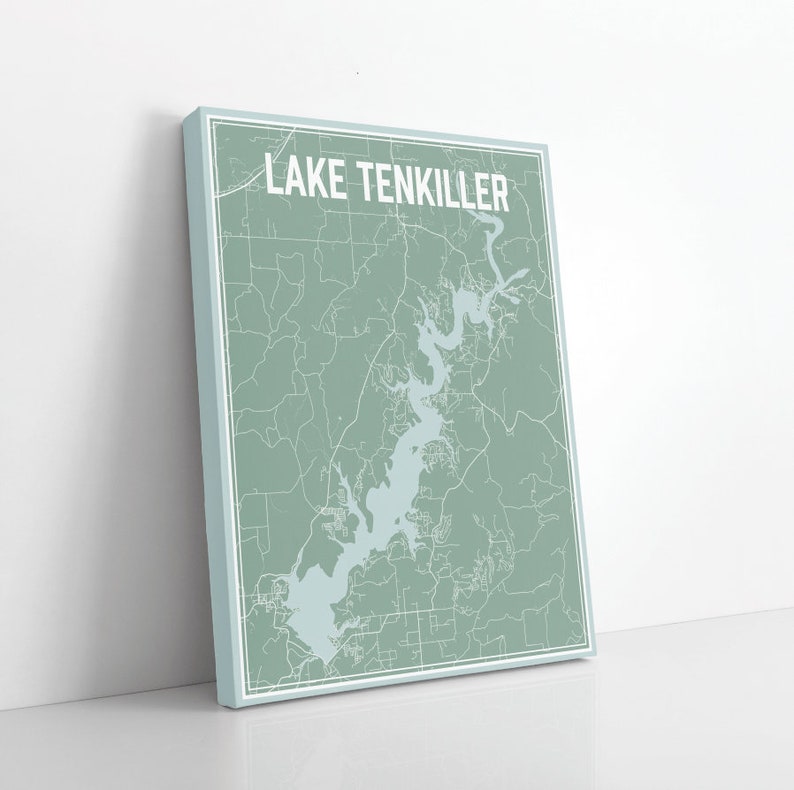 Lake Tenkiller Oklahoma Street Map Print Lake Tenkiller - Etsy