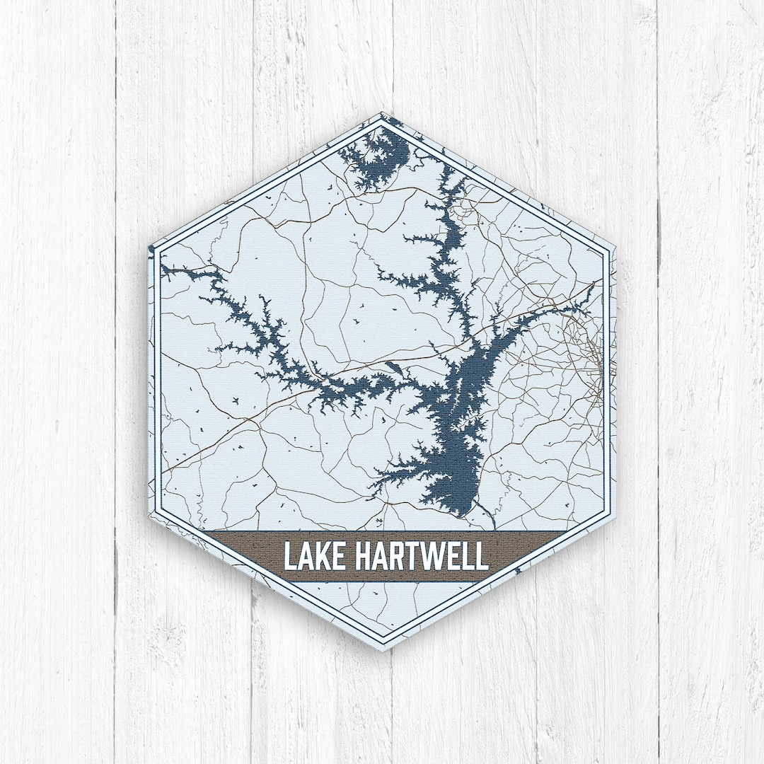 Lake Hartwell South Carolina Hexagon Print, Lake Hartwell Canvas ...