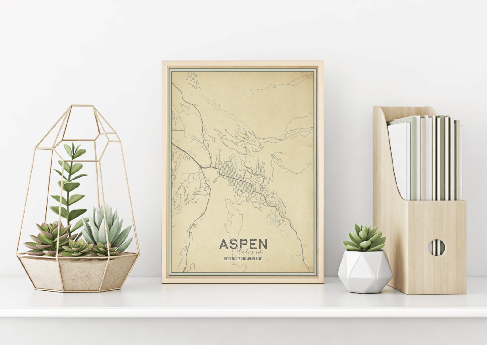 Aspen Colorado Street Map | Hanging Canvas Map of Aspen Colorado ...