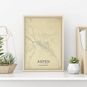 Aspen Colorado Street Map | Hanging Canvas Map of Aspen Colorado ...