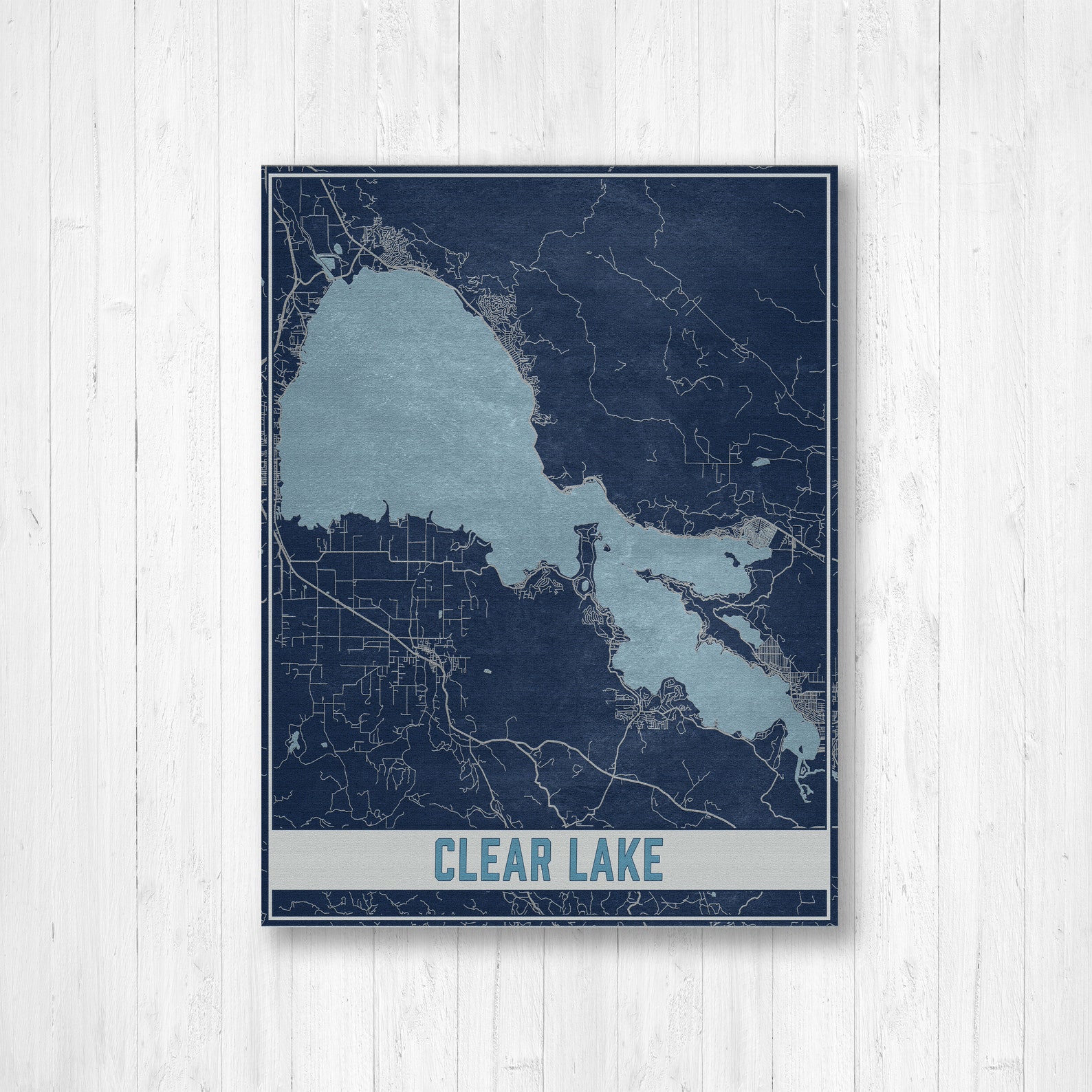 Clear Lake California Map Print Clear Lake Magnetic Poster - Etsy