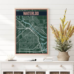 Waterloo New York Street Map | Hanging Canvas Map of Waterloo NY ...