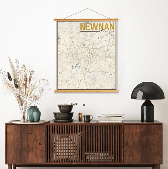 Newnan Georgia Street Map Print Hanging Canvas Map of Newnan | Etsy