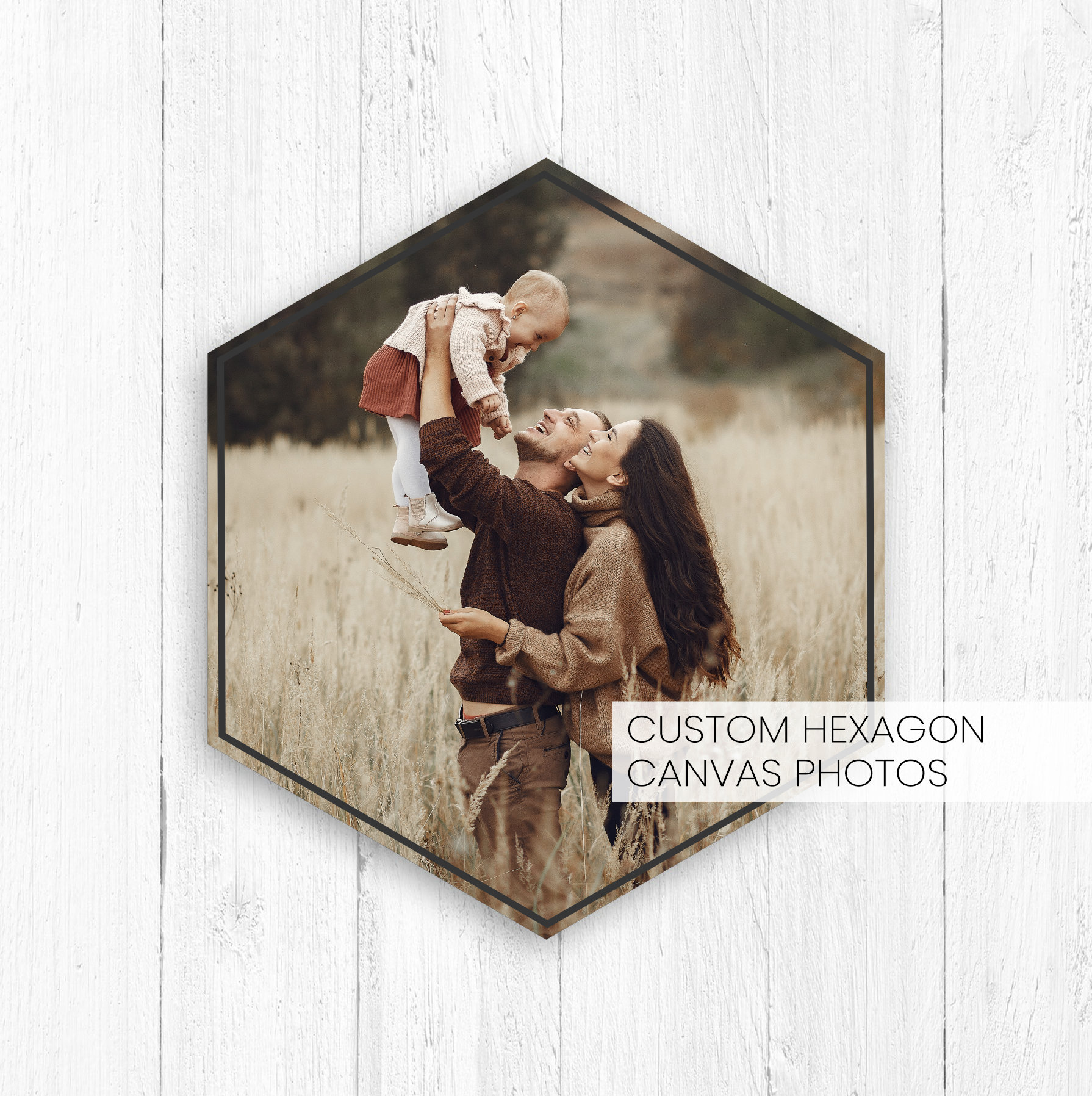 Custom Hexagon Family Photo Canvas Print by Printed - Etsy Australia
