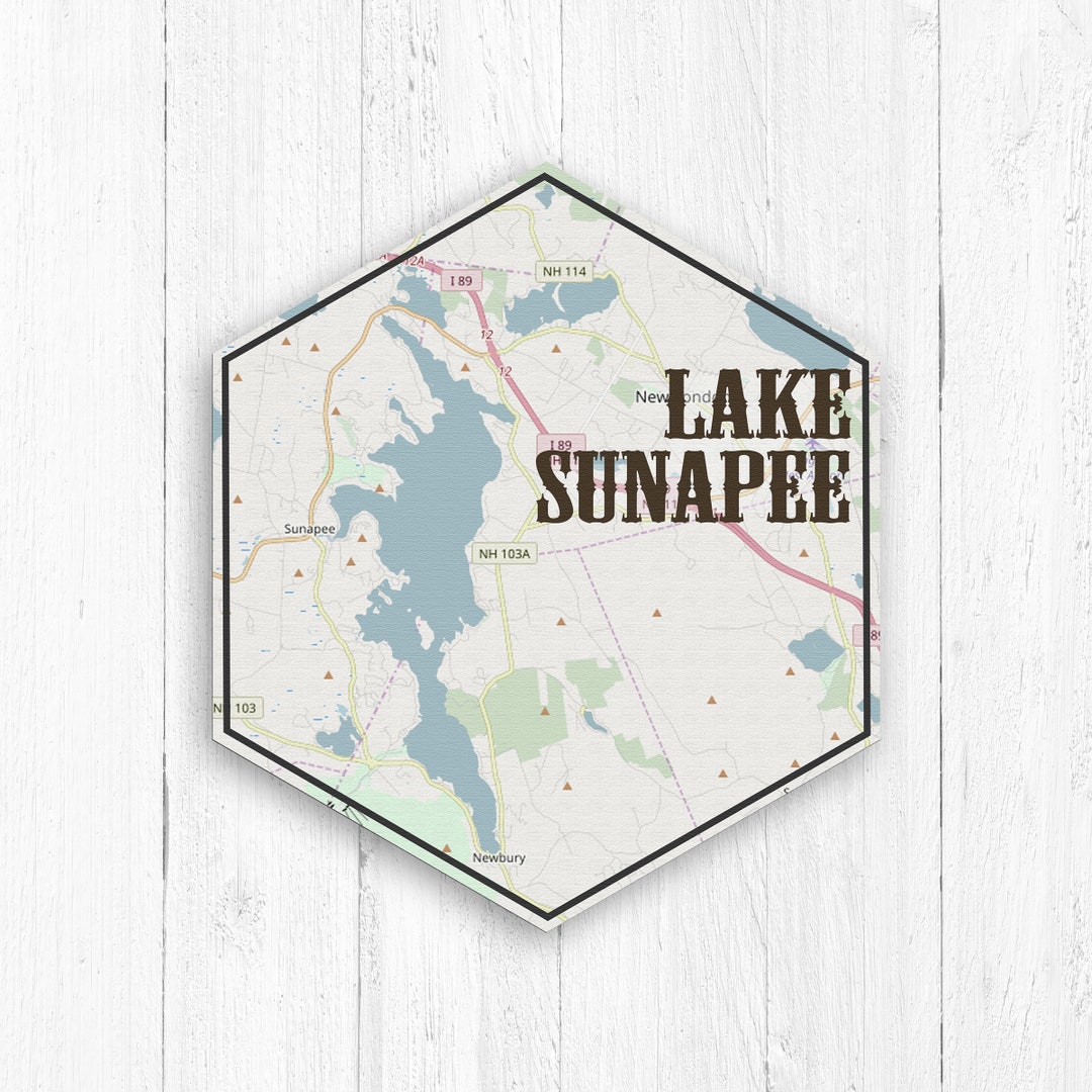 Lake Sunapee New Hampshire Hexagon Canvas, Lake Sunapee Canvas Print ...