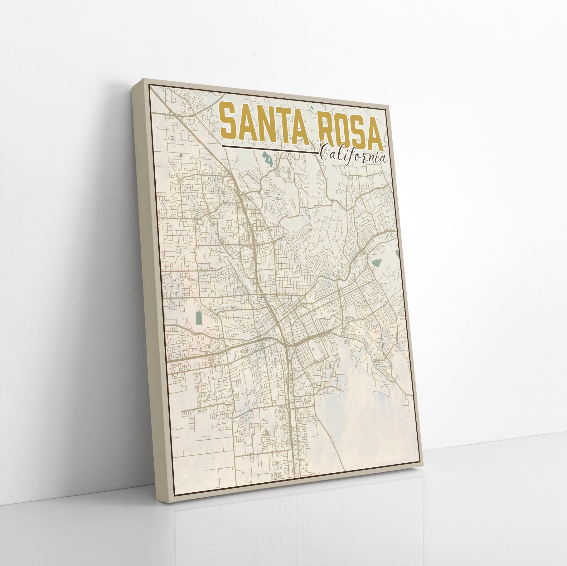 Santa Rosa Street Map Print Hanging Canvas Map of Santa Rosa - Etsy