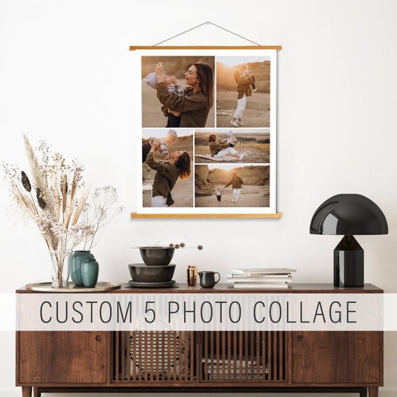 Custom 5 Photo Collage Hanging Canvas Personalized Family | Etsy