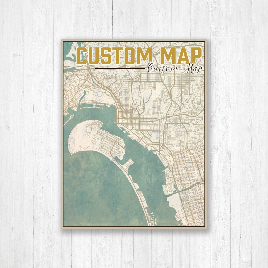 Custom Vintage City Street Map by Printed Marketplace - Etsy