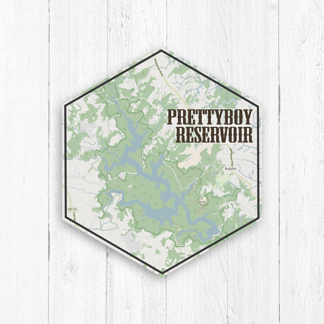 Prettyboy Reservoir Maryland Hexagon Canvas, Prettyboy Canvas ...
