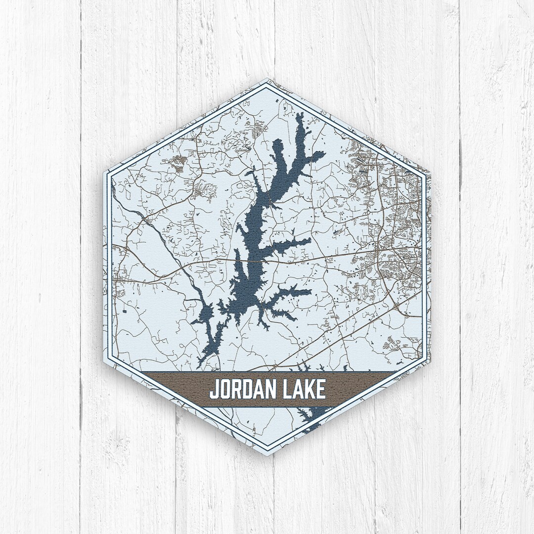 Jordan Lake North Carolina Hexagon Print | Printed Marketplace - Etsy