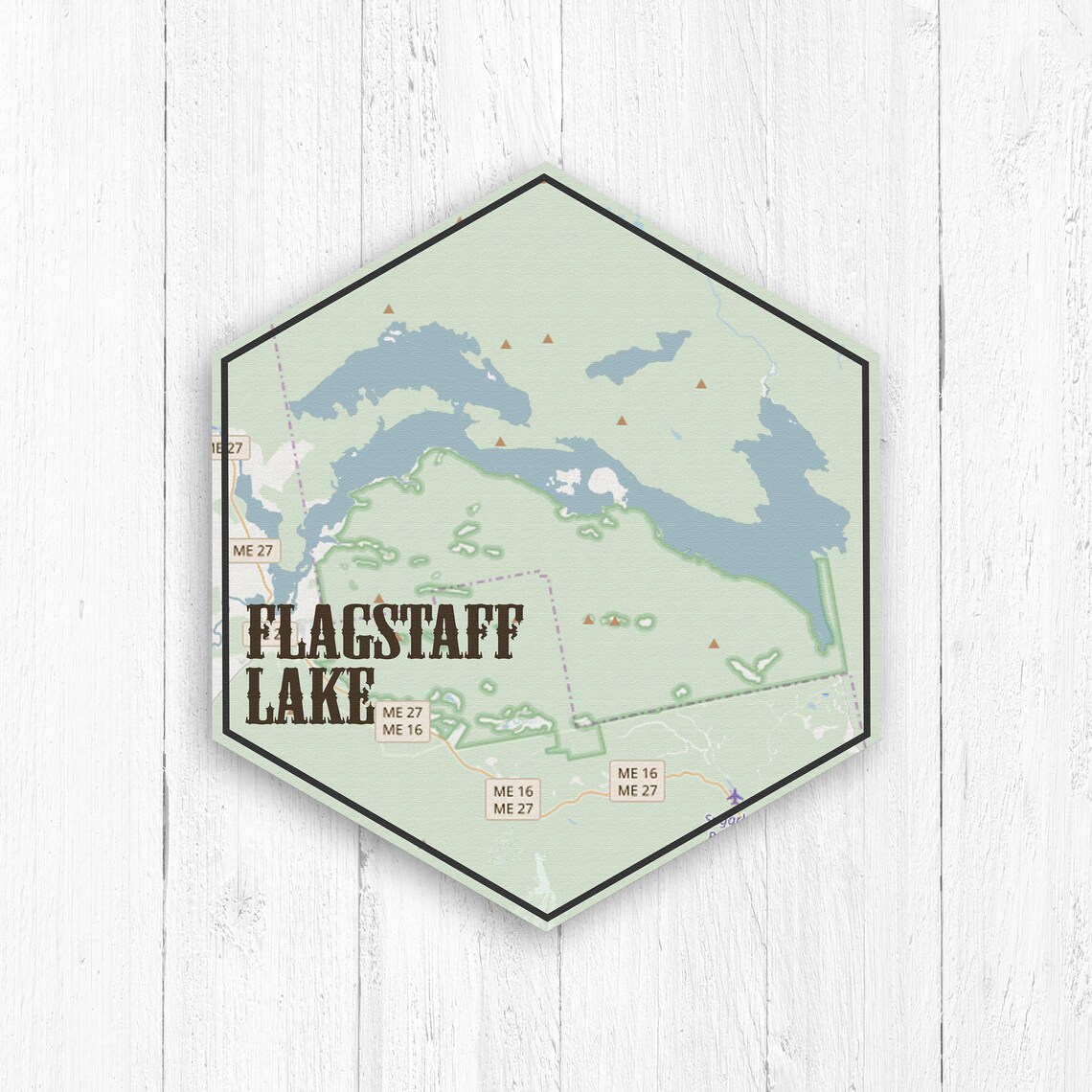 Flagstaff Lake Hexagon Map Flagstaff Lake Art Lakes of - Etsy