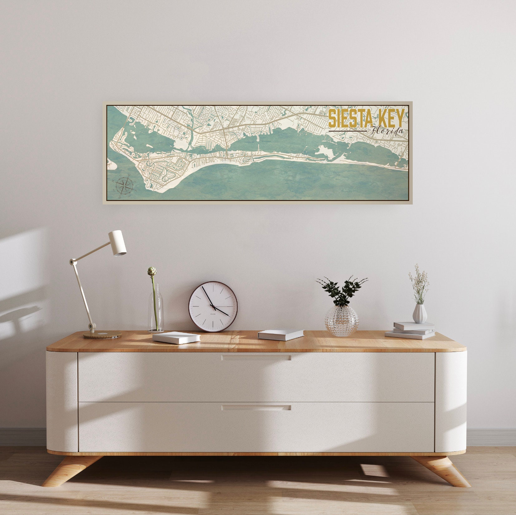 Siesta Key Florida Nautical Street Map | Hanging Canvas Map of Siesta ...