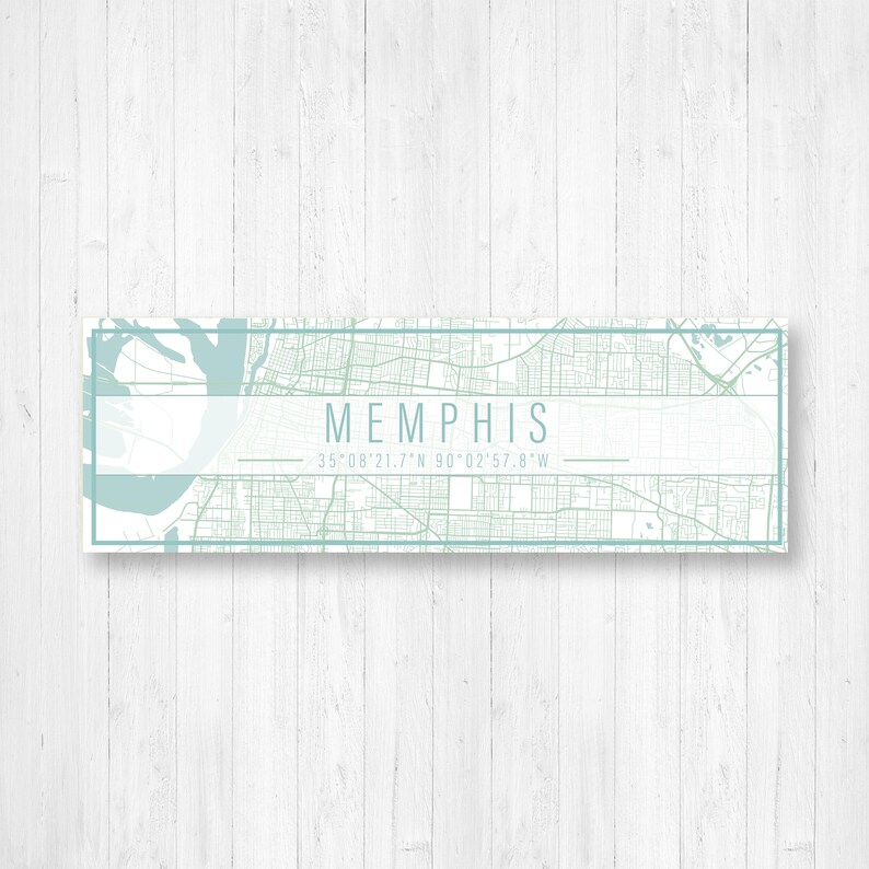 Memphis Tennessee Street Map Sign Hanging Canvas Map of - Etsy