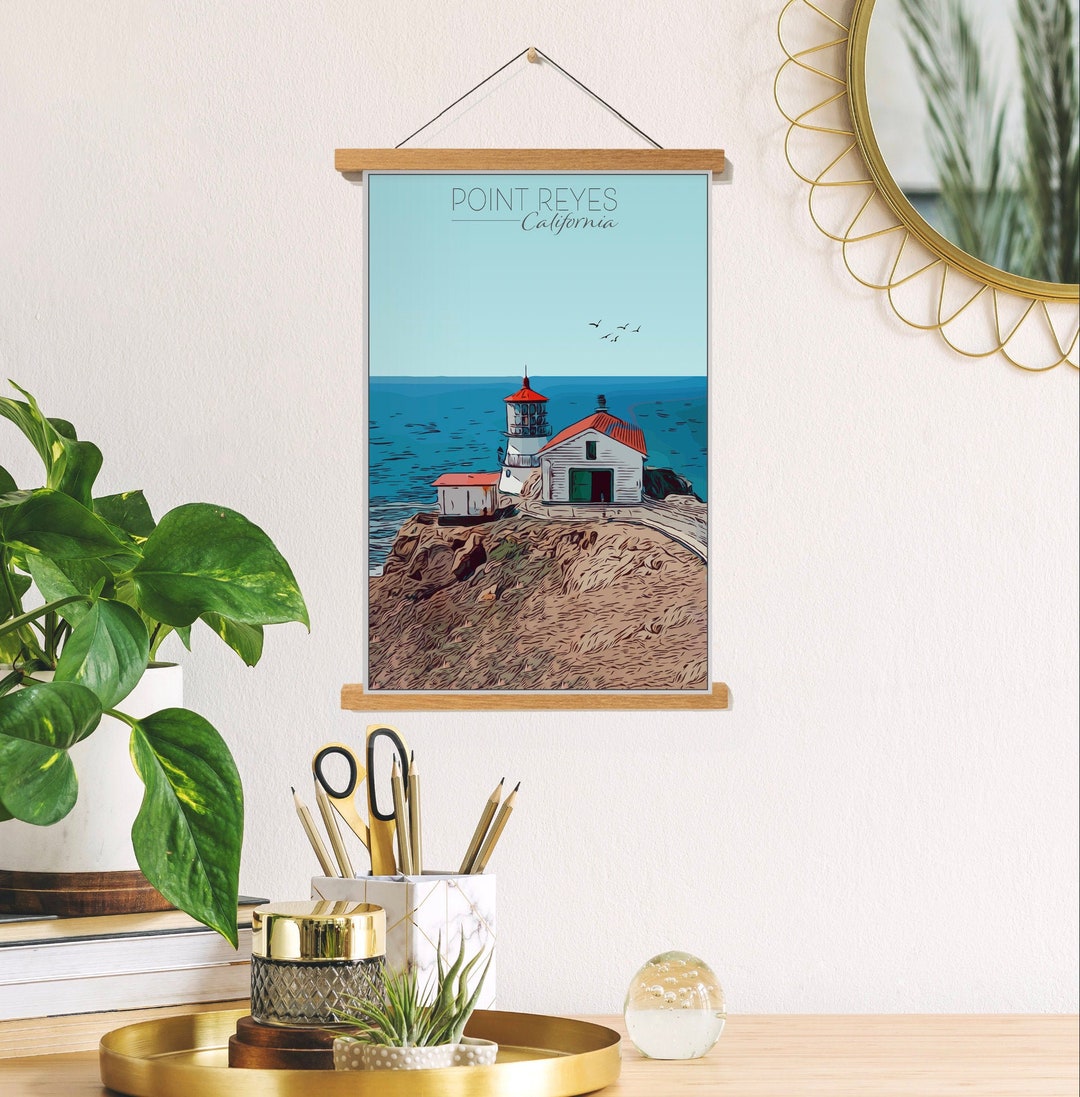 Point Reyes California Illustration Print | Point Reyes Hanging Canvas ...