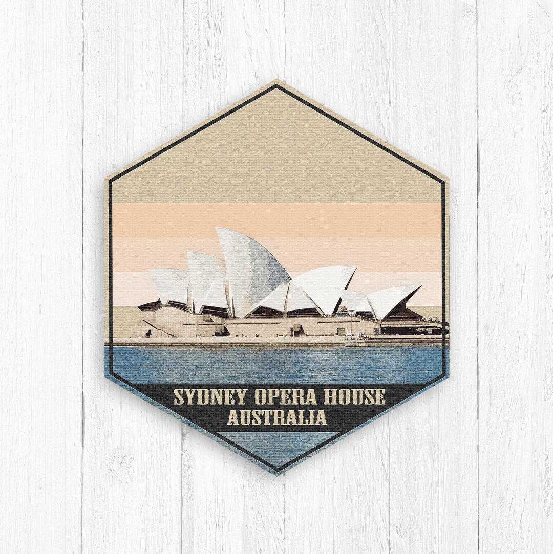 Syndey Opera House Australia Hexagon Illustration by Printed ...
