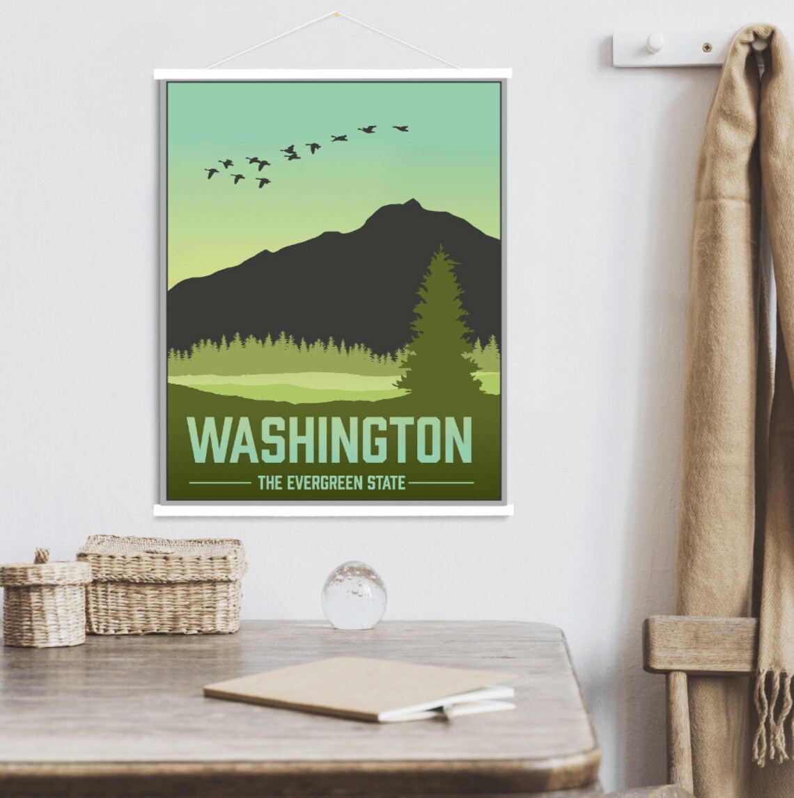 Washington State Modern Illustration Print Washington the | Etsy