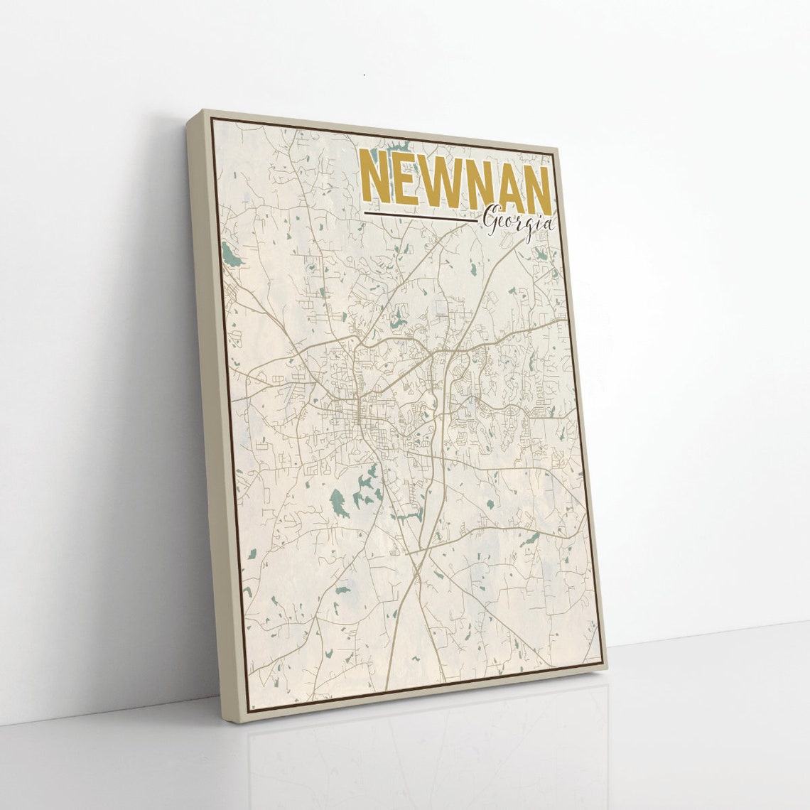Newnan Georgia Street Map Print Hanging Canvas Map of Newnan - Etsy