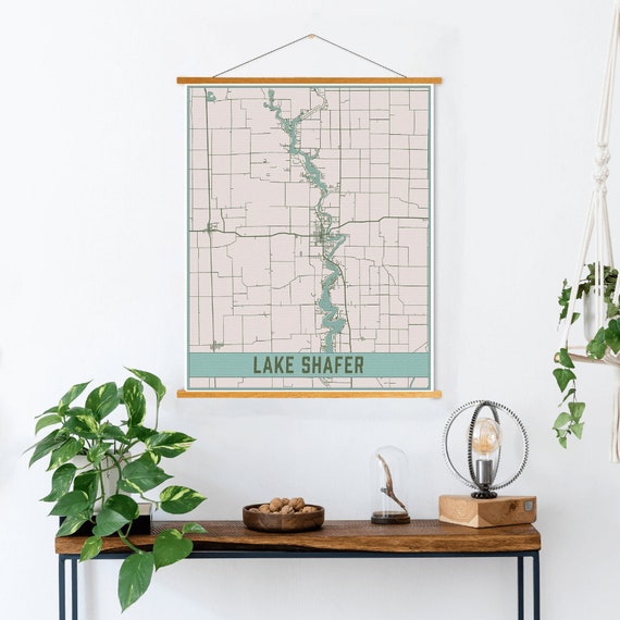 Lake Shafer Indiana Map Print Lake Shafer Magnetic Poster | Etsy