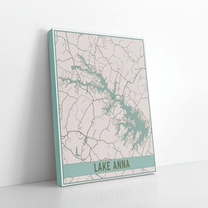 Lake Anna Virginia Map Print | Lake Anna Magnetic Poster Frame ...