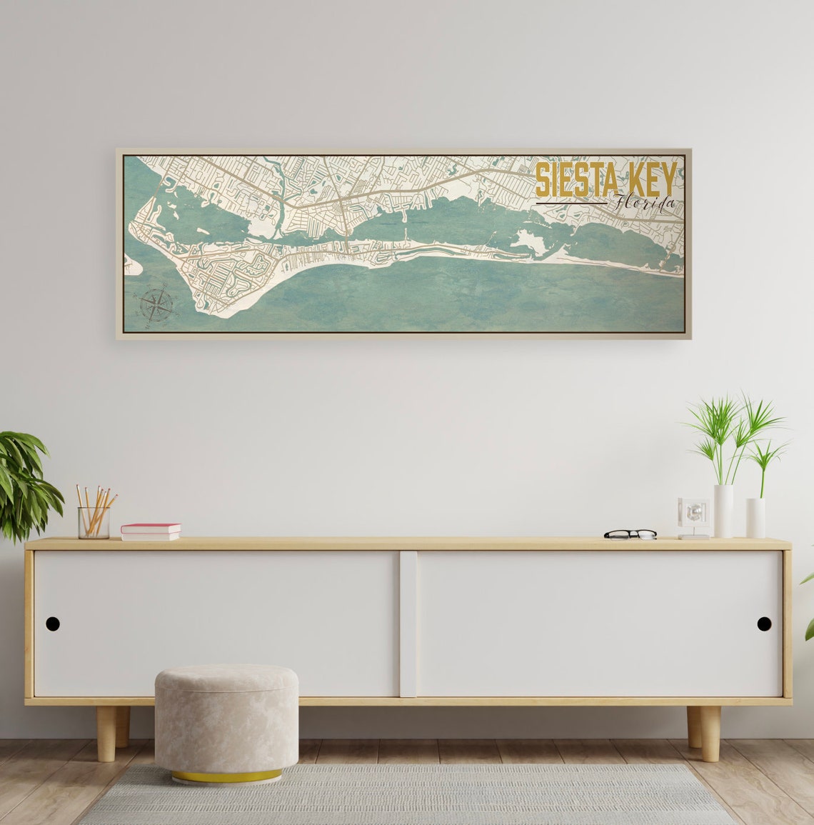 Siesta Key Florida Nautical Street Map | Hanging Canvas Map of Siesta ...