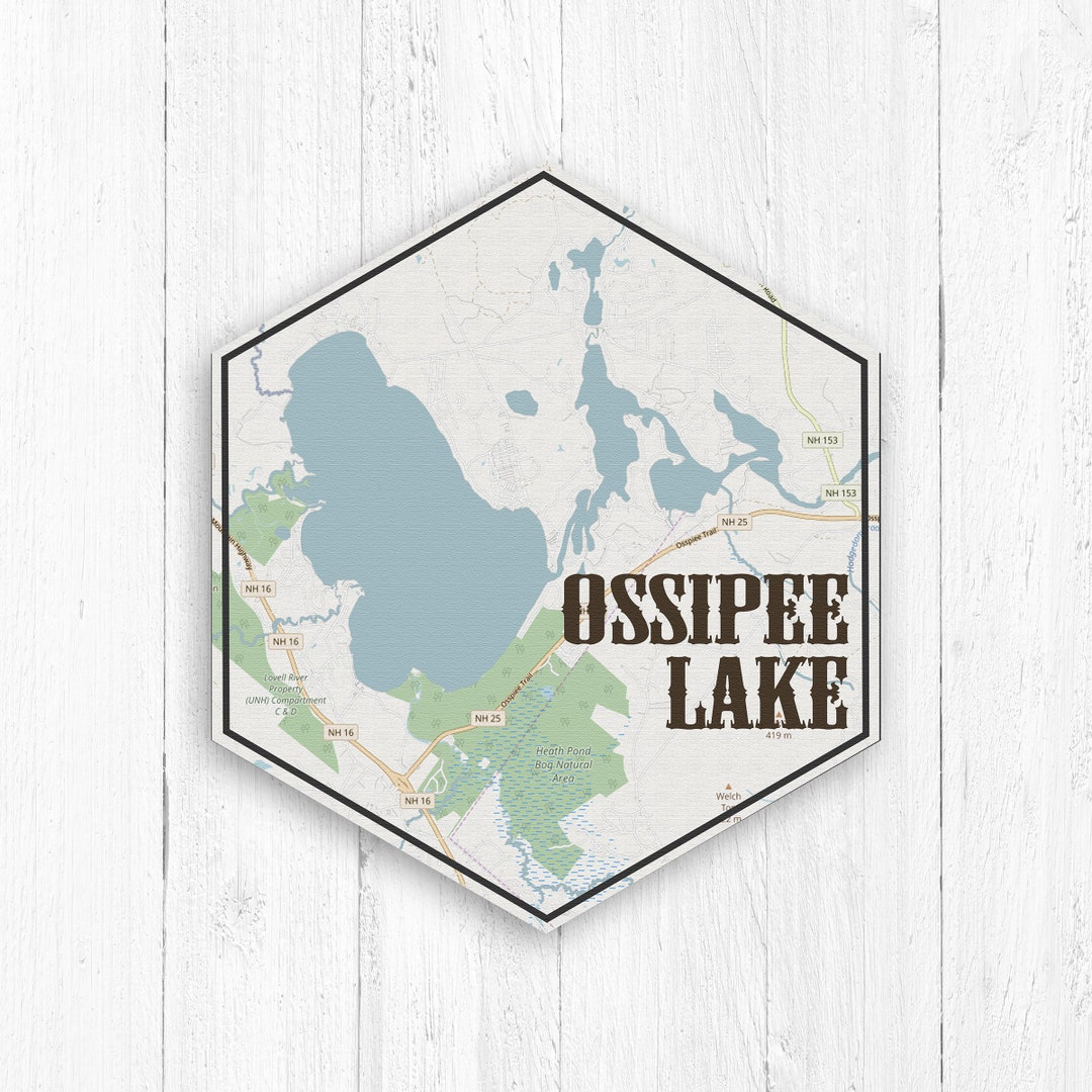 Ossipee Lake New Hampshire Hexagon Canvas, Ossipee Lake Canvas, Lakes ...