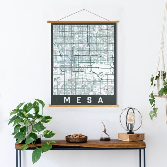 Mesa Arizona Street Map Hanging Canvas Map of Mesa Printed | Etsy