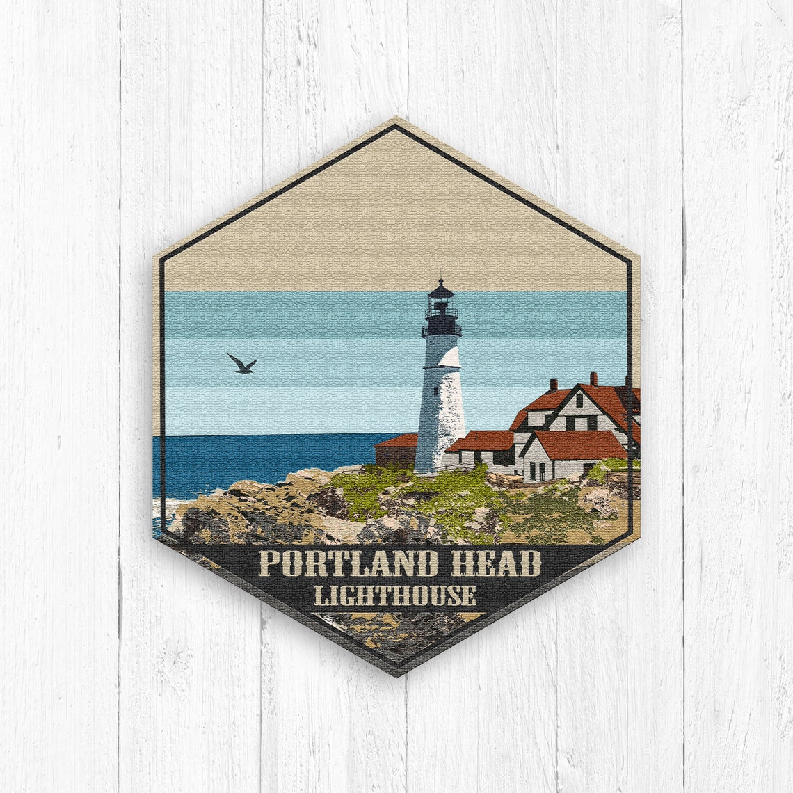 Portland Head Lighthouse Maine Hexagon Print Lighthouse - Etsy