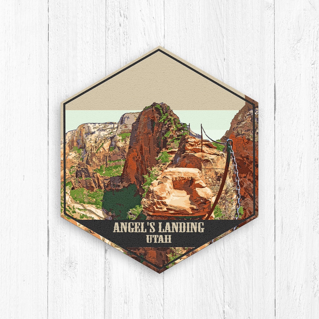 Angel's Landing Utah Hexagon Illustration by Printed Marketplace - Etsy