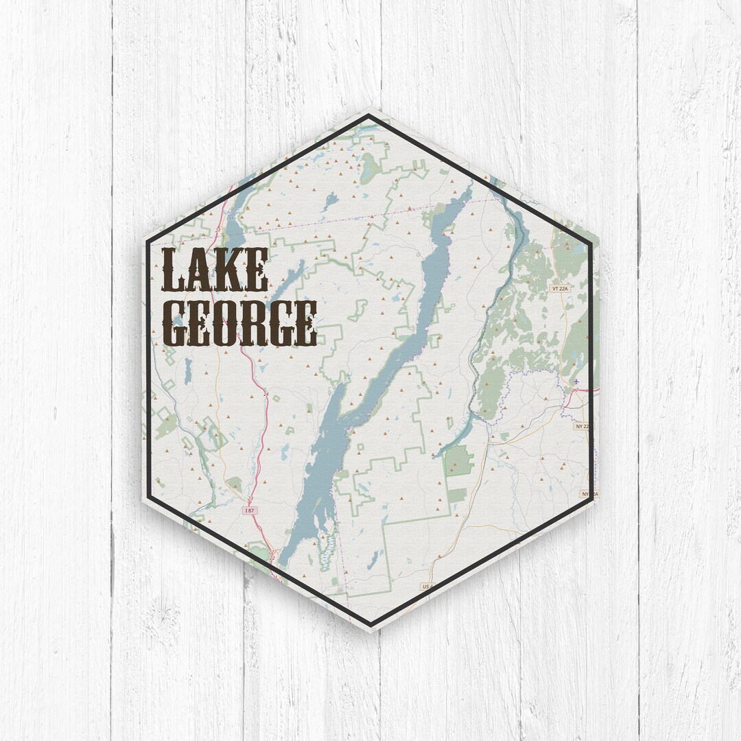 Lake George New York Hexagon Canvas, Lake George Canvas, Lakes of ...