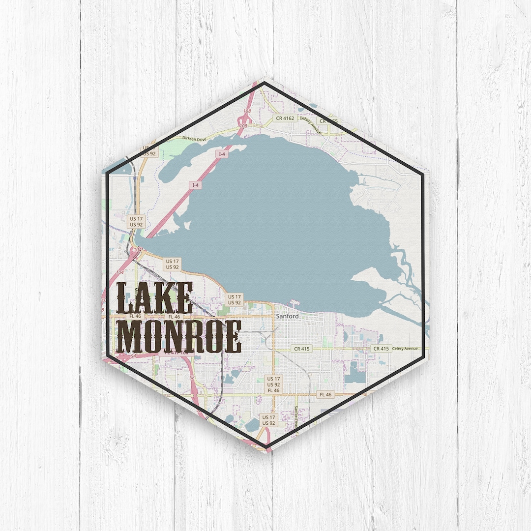 Lake Monroe Indiana Hexagon Canvas, Lake Monroe Canvas, Lakes of ...