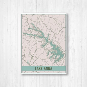 Lake Anna Virginia Map Print | Lake Anna Magnetic Poster Frame ...
