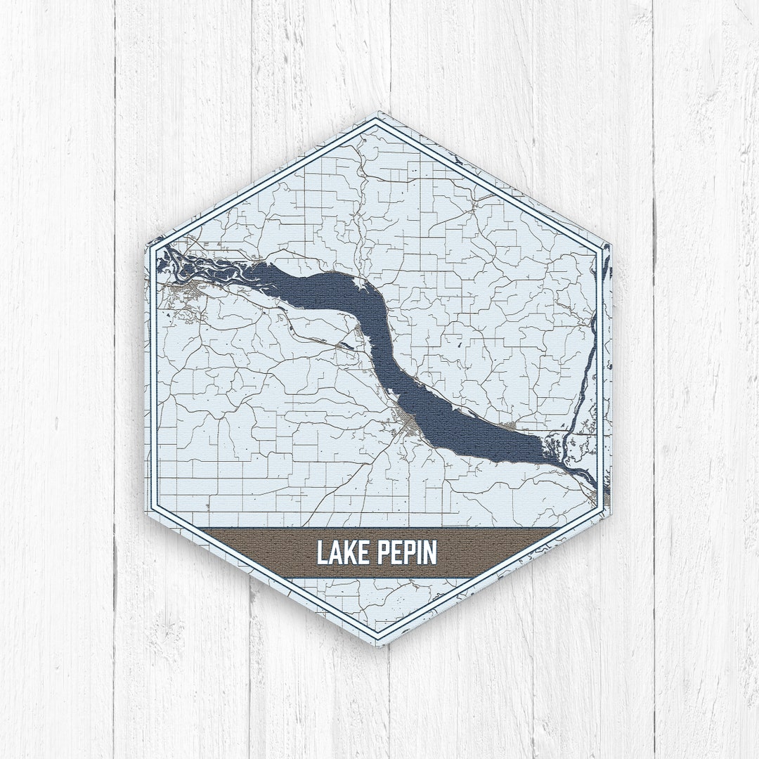 Lake Pepin Wisconsin Hexagon Lake Map | Printed Marketplace - Etsy