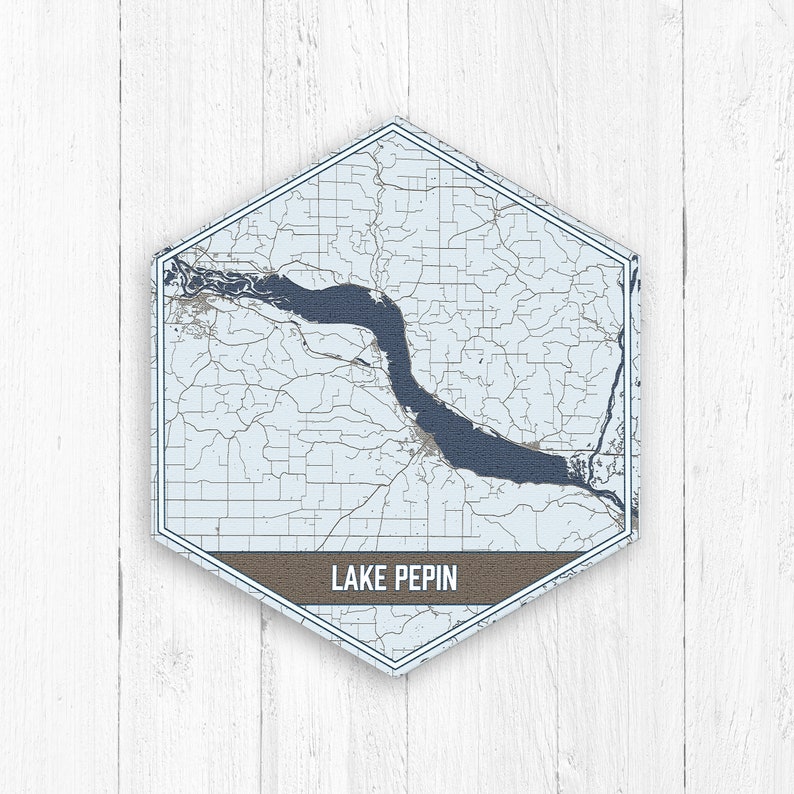 Lake Pepin Wisconsin Hexagon Lake Map | Printed Marketplace - Etsy UK