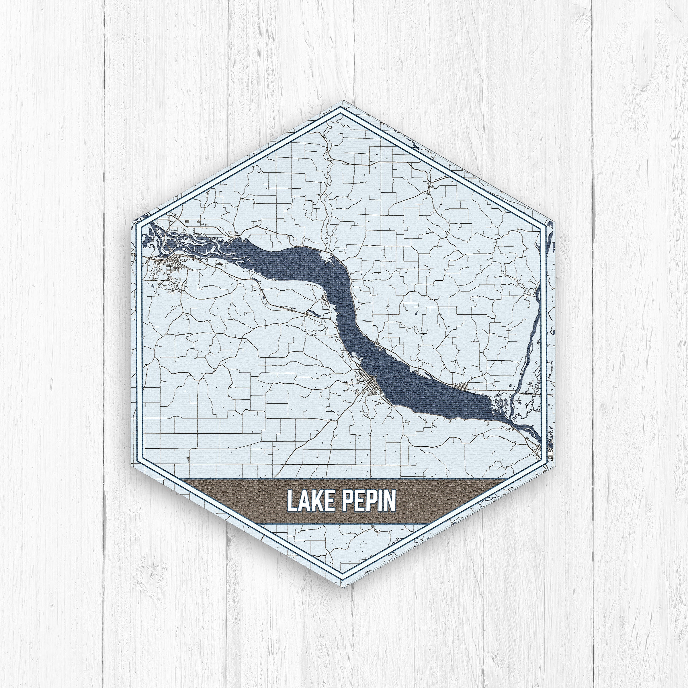Lake Pepin Wisconsin Hexagon Lake Map Printed Marketplace - Etsy UK