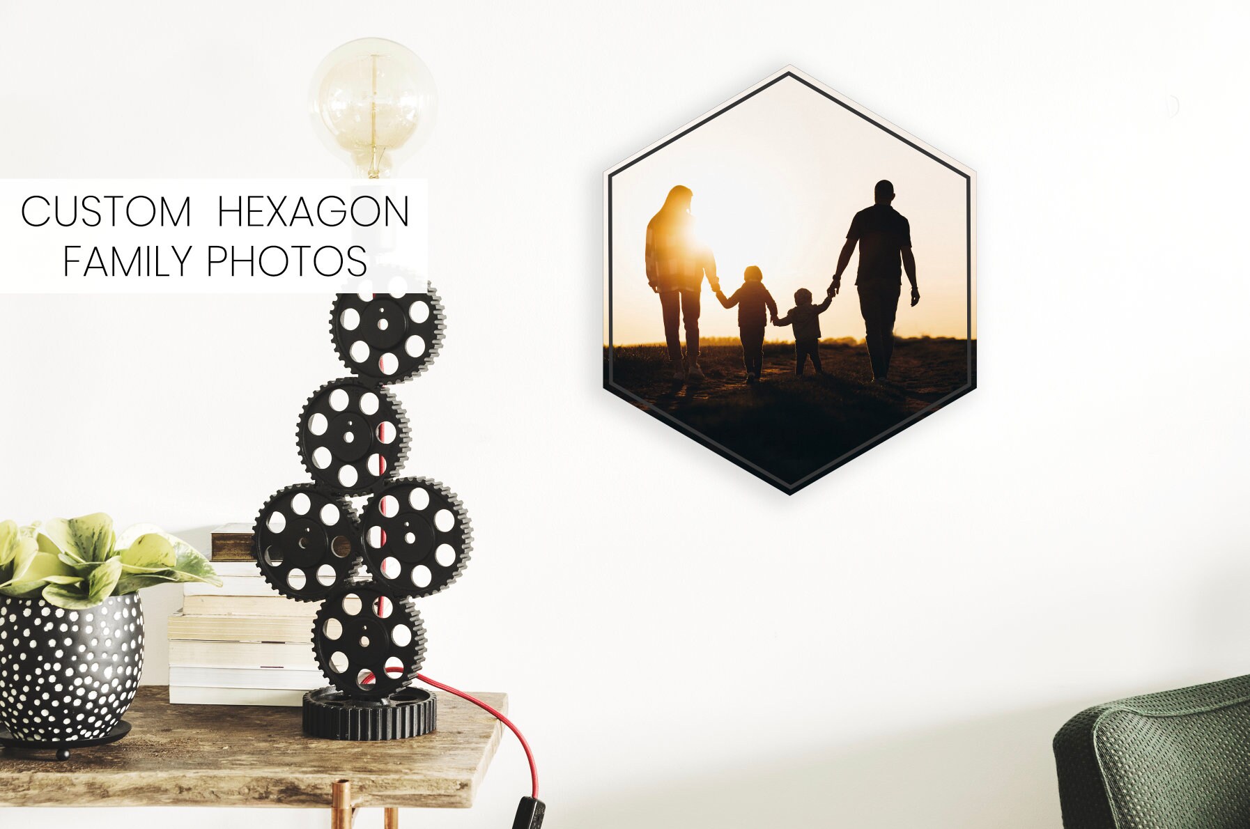 Custom Hexagon Family Photo Canvas Print by Printed | Etsy