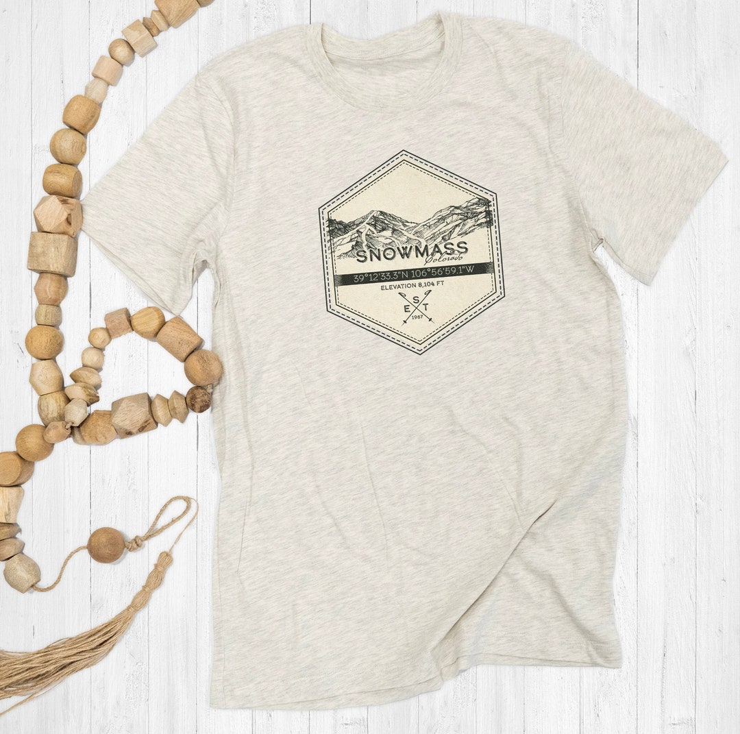 Snowmass Ski Badge Tee Shirt or Hoodie by Printed Marketplace - Etsy