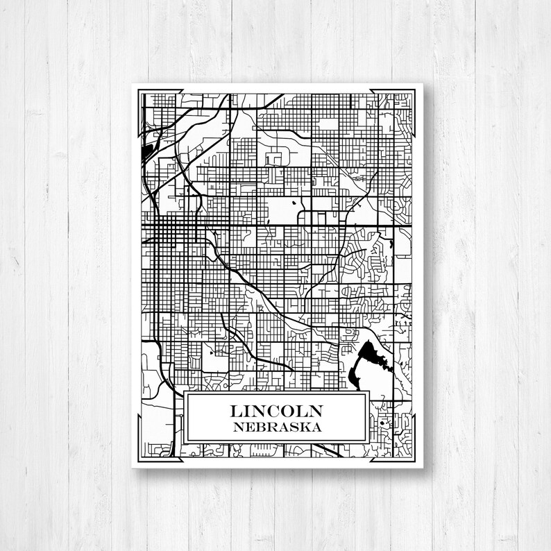 Lincoln Nebraska City Street Map Hanging Canvas Map of - Etsy