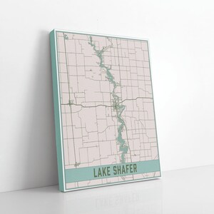 Lake Shafer Indiana Map Print | Lake Shafer Magnetic Poster Frame ...
