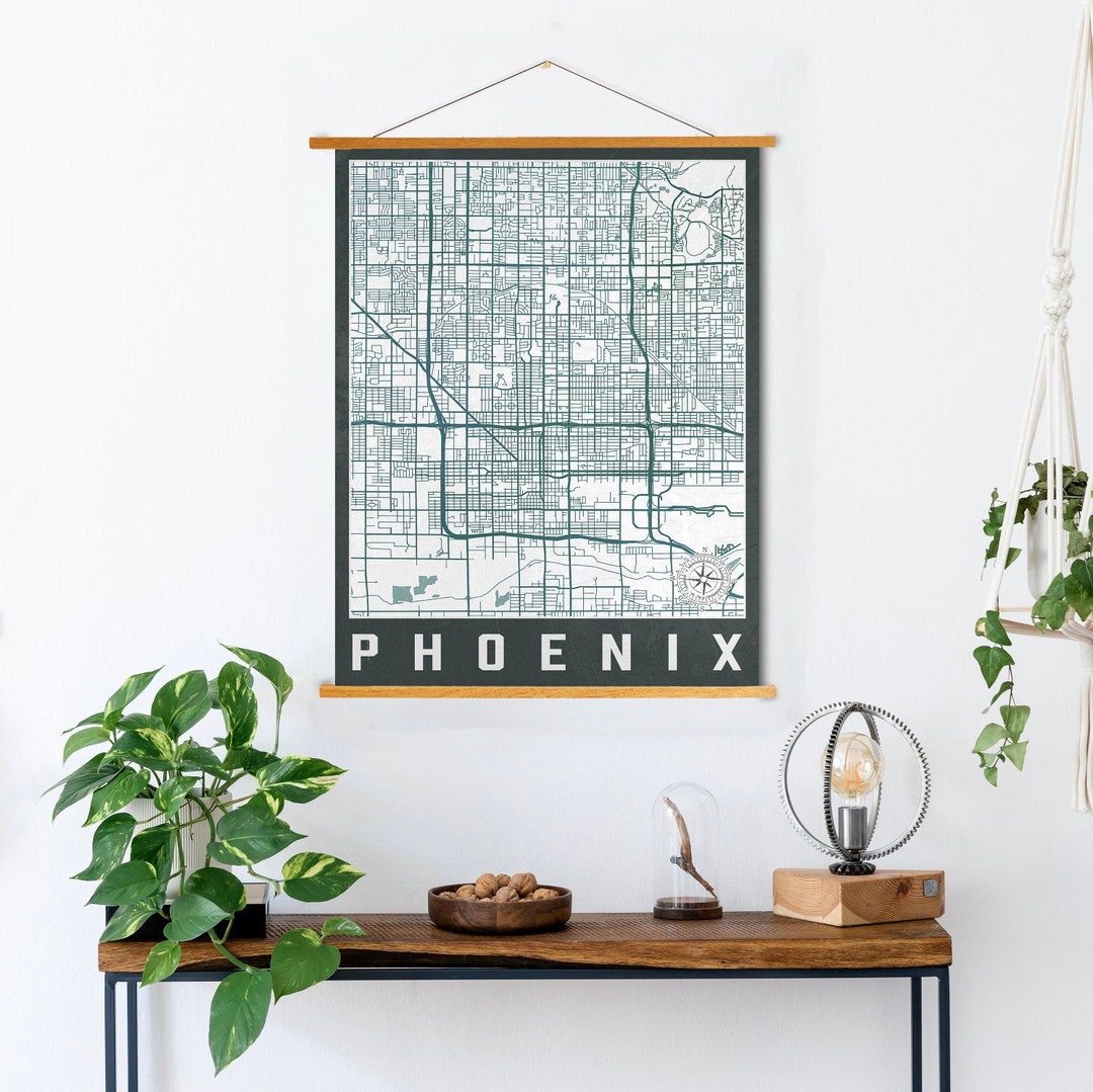 Mapa de calles de Phoenix Arizona / Mapa de lienzo colgante de Phoenix ...