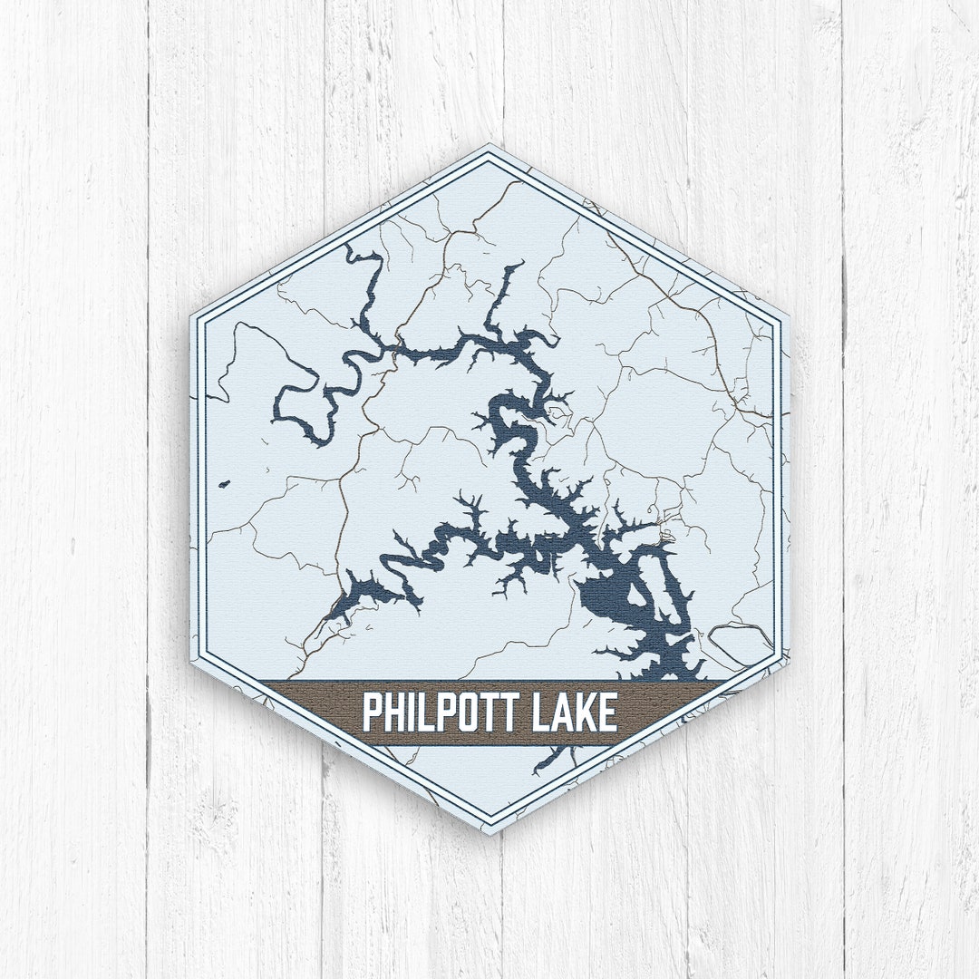 Philpott Lake Virginia Hexagon Lake Print, Philpott Lake Hexagon Canvas ...