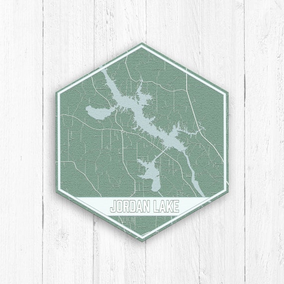Jordan Lake Alabama Hexagon Lake Map by Printed Marketplace | Etsy
