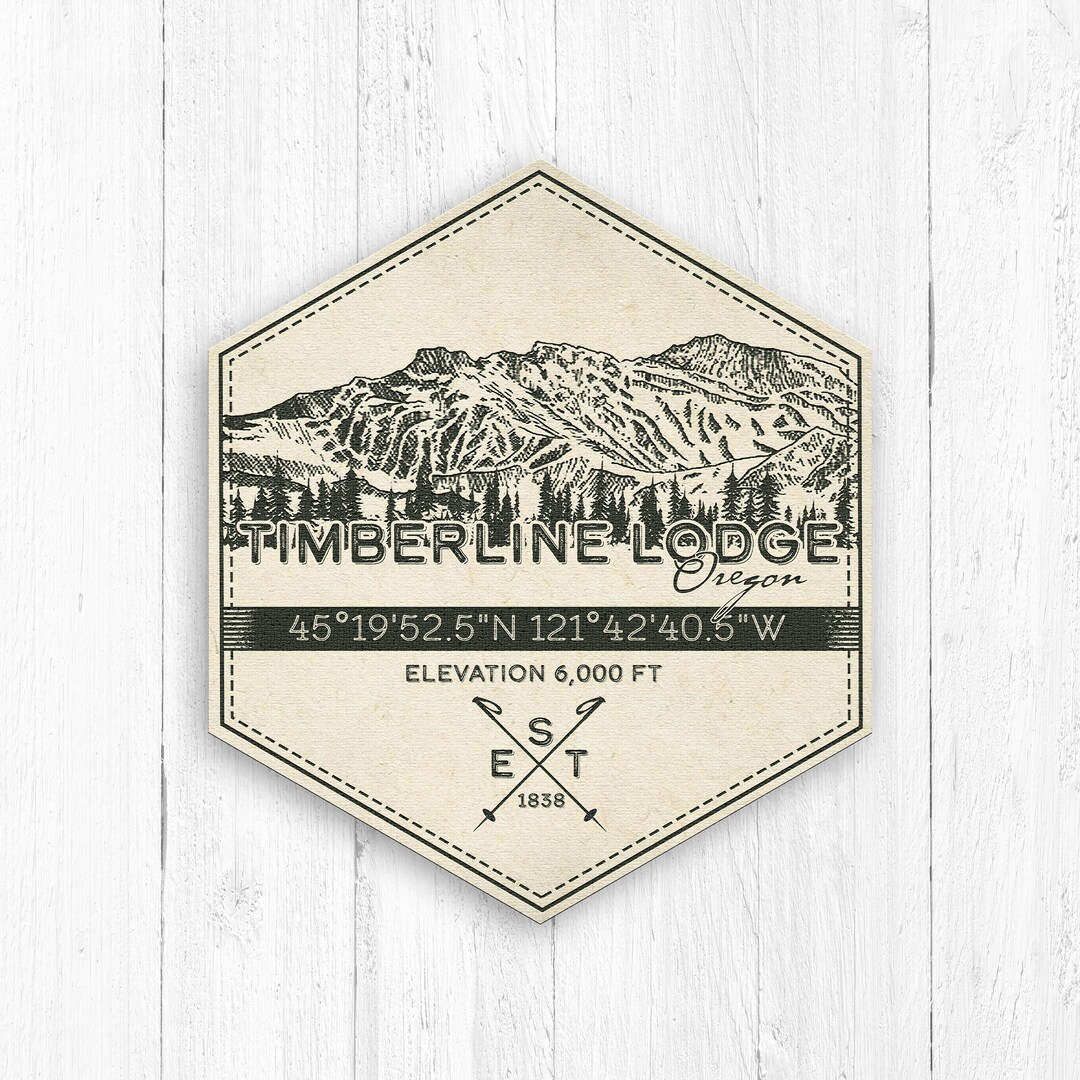 Timberline Lodge Hexagon Badge by Printed Marketplace - Etsy