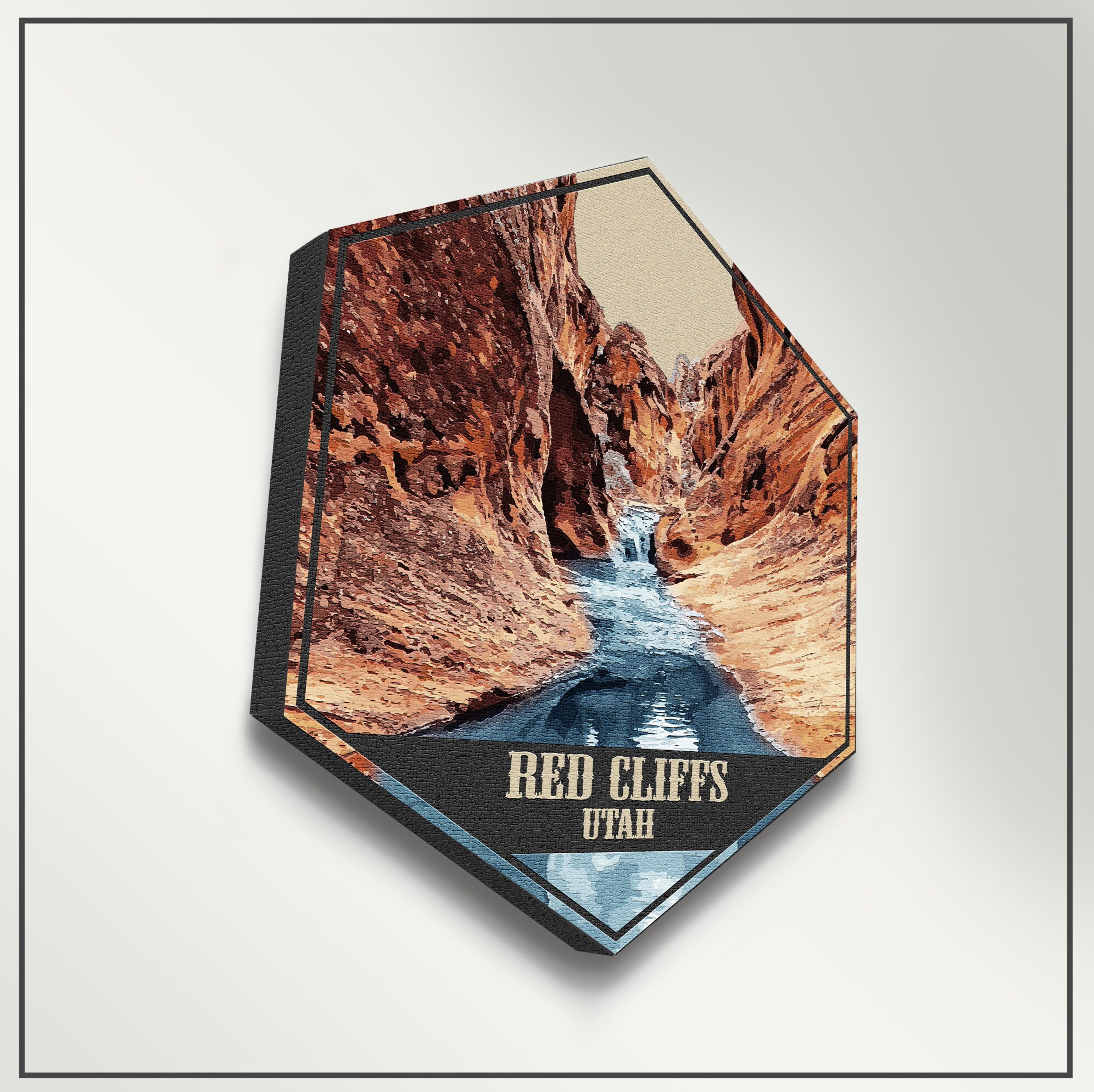 Red Cliffs Utah Hexagon Canvas by Printed Marketplace - Etsy